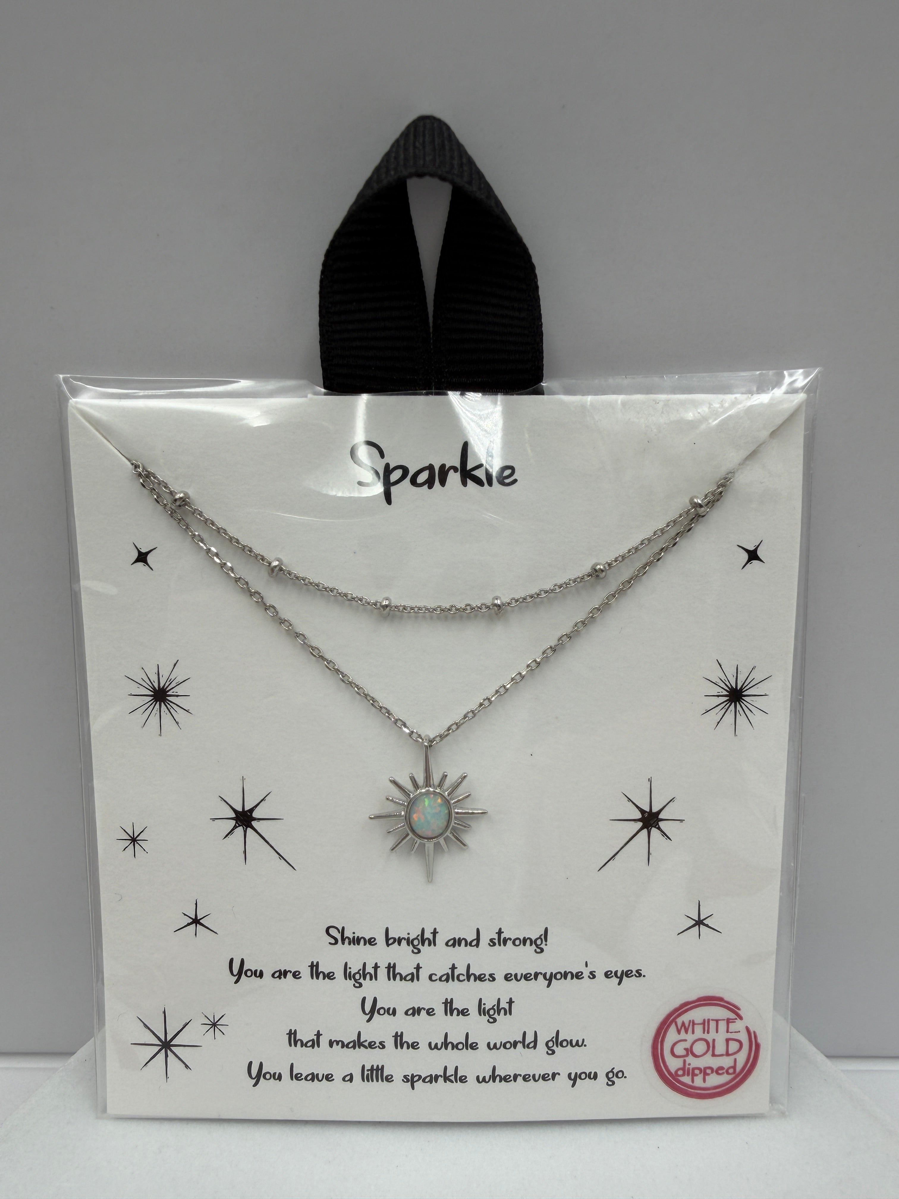 "Sparkle" White Gold Dipped Necklace – Sam Moon Trading