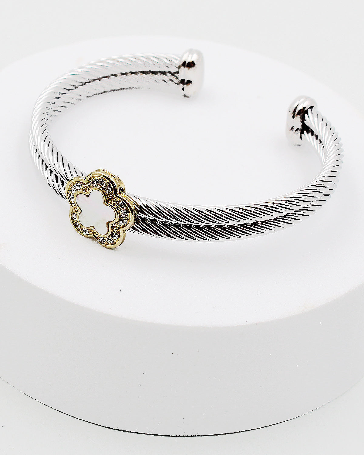 Classic Double Row Metal Rope Cuff with Resin Flower Tip – Sam Moon Trading