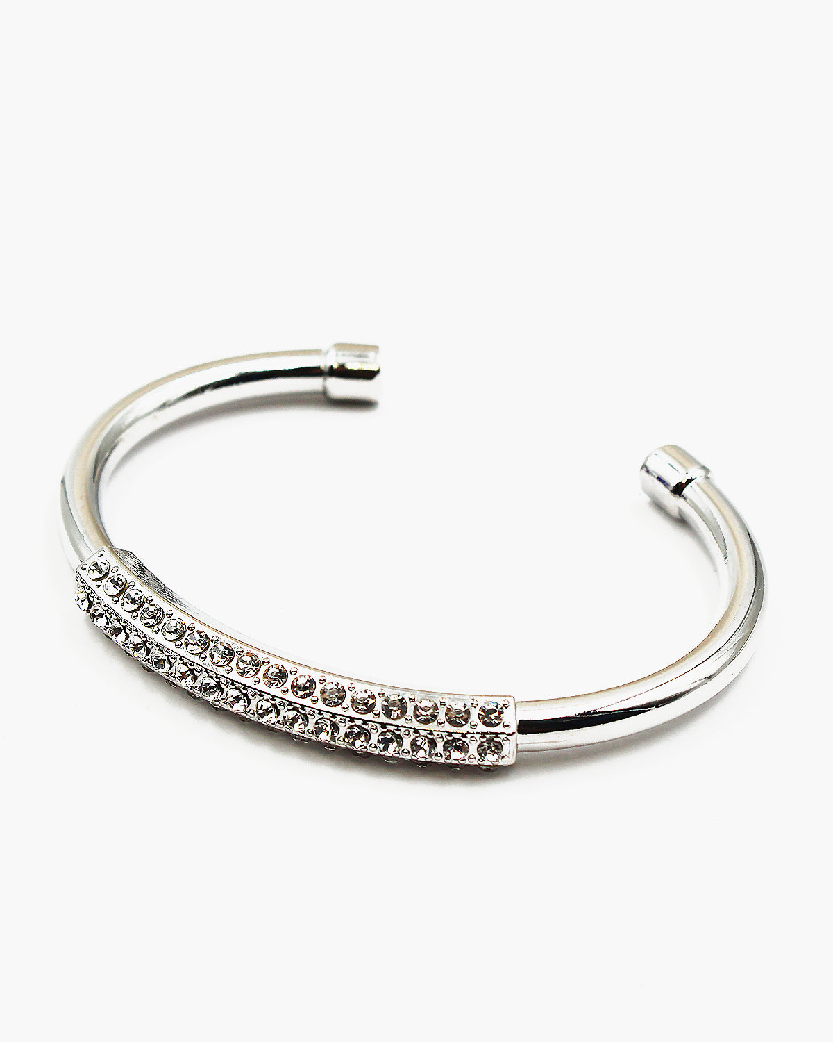 Rhinestone Front Metal Cuff Bracelet – Sam Moon Trading