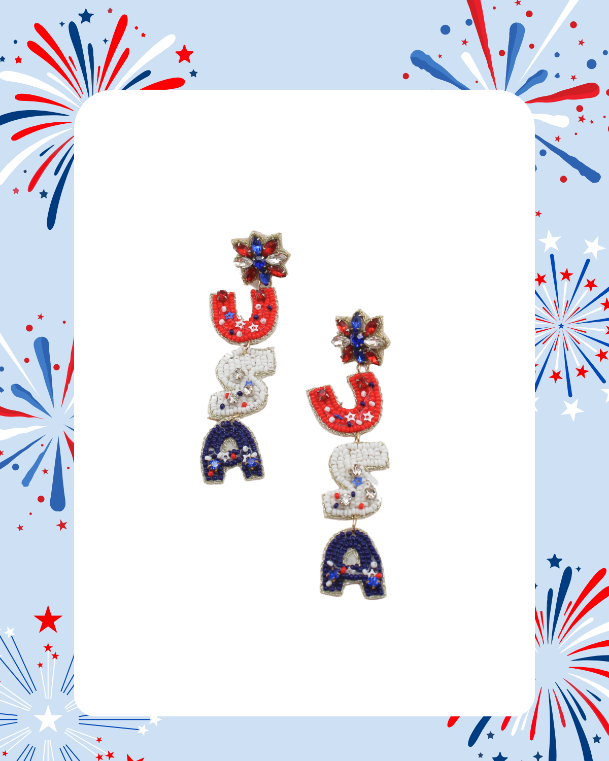 "USA" Beaded Earrings – Sam Moon Trading