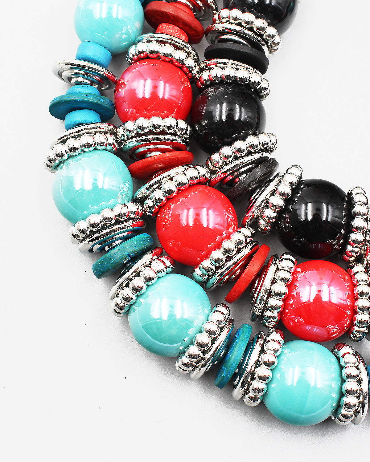 Glass Ball Necklace with Metal Stations – Sam Moon Trading