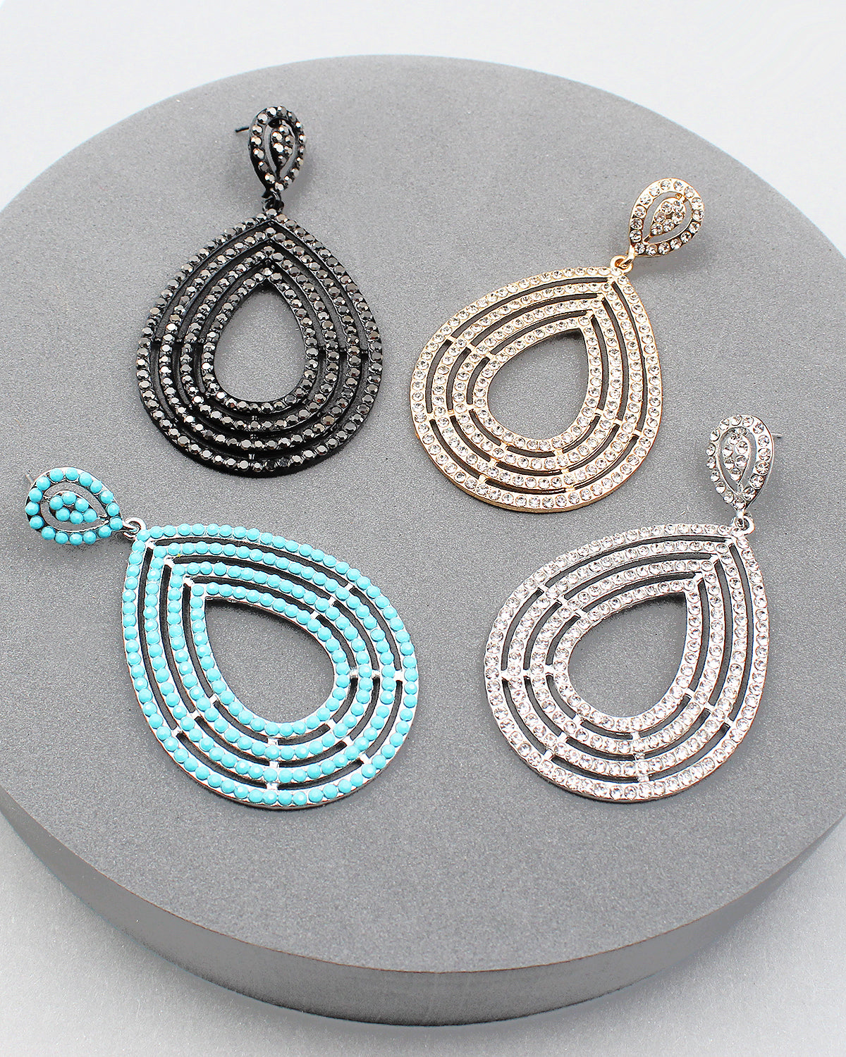 Classic Tear Drop Stone Drop Earrings – Sam Moon Trading