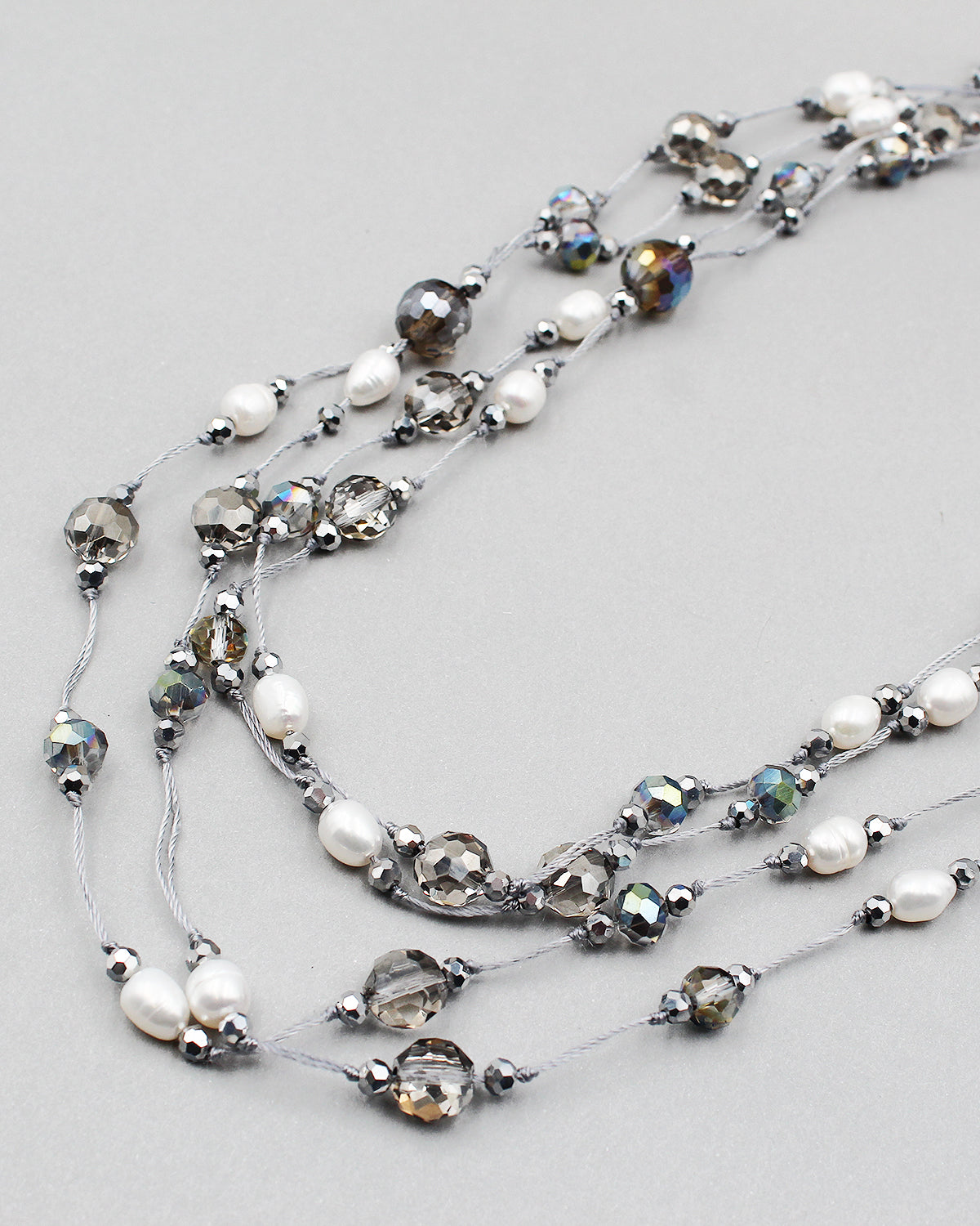 48" Crystal & Pear Bead Mix Long Double Layered Necklace – Sam Moon Trading